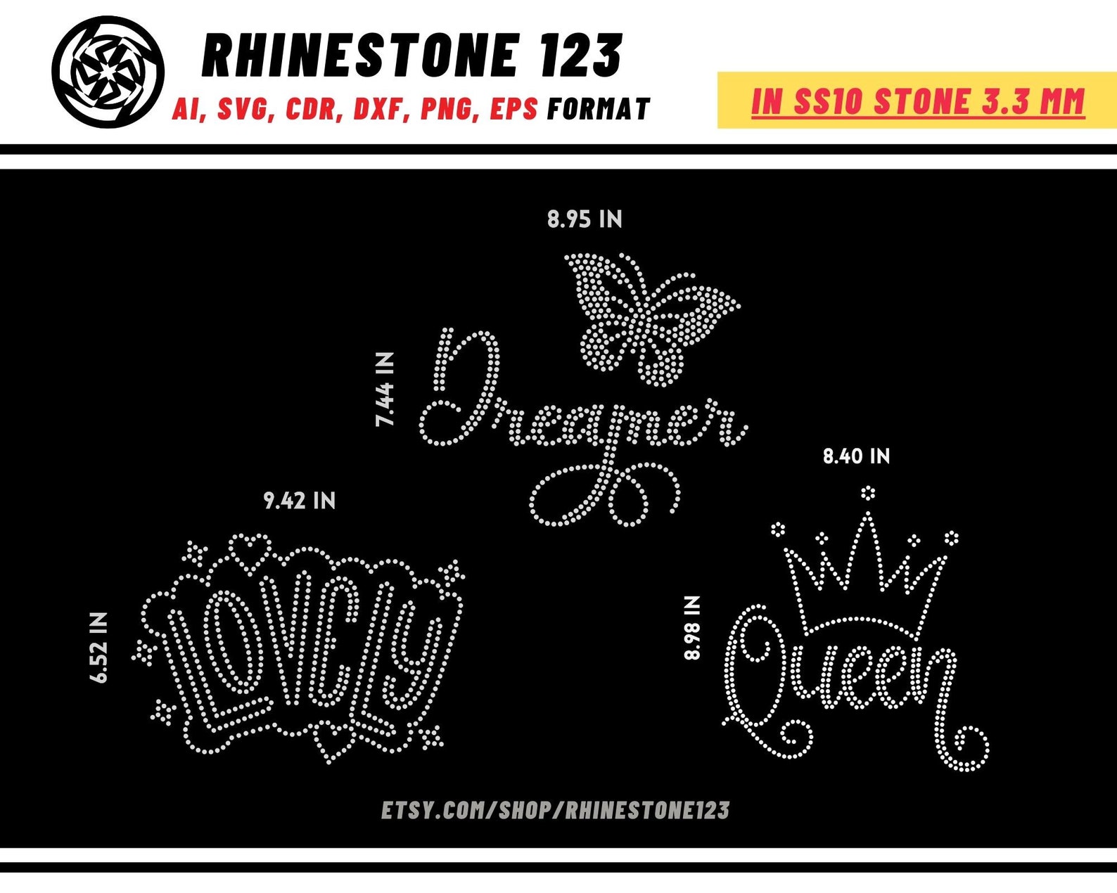 10 in 1 Love Bundle Rhinestone Template for Cricut Template for SS10 ...