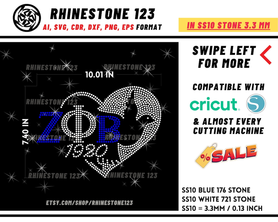 Zeta Bird Greek Letters Rhinestone Template for Cricut Rhinestone ...