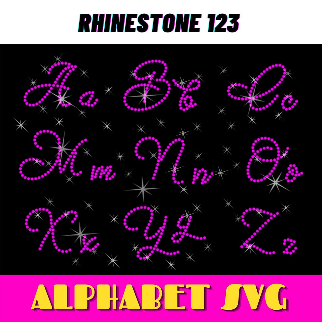 CHRISTMAS RHINESTONE FONT Cursive Rhinestone Alphabet Letter Svg ...