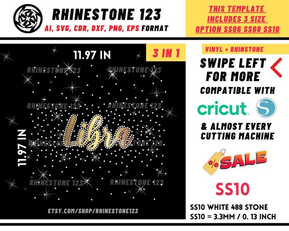 Scattered Fill LIBRA Rhinestone Template Zodiac Sign Cutting - Etsy