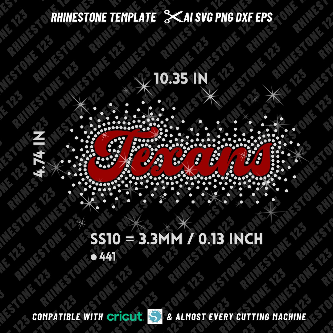 Scattered TEXANS Football Team Rhinestone Template for Cricut ...