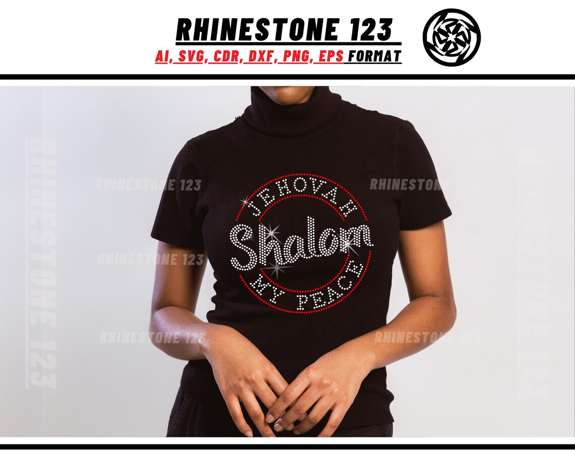 Jehovah Shalom My Peace Rhinestone Template, Cricut, Silhouette ...
