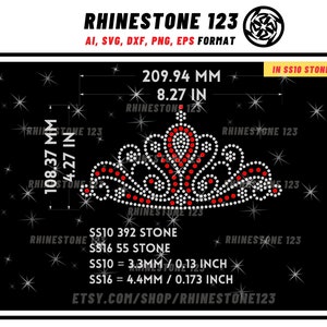 TIARA Rhinestone Template PRINCESS Crown Svg Rhinestone Template for ...