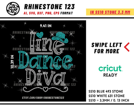 Line Dance Diva Rhinestone Template for Cricut Rhinestone - Etsy