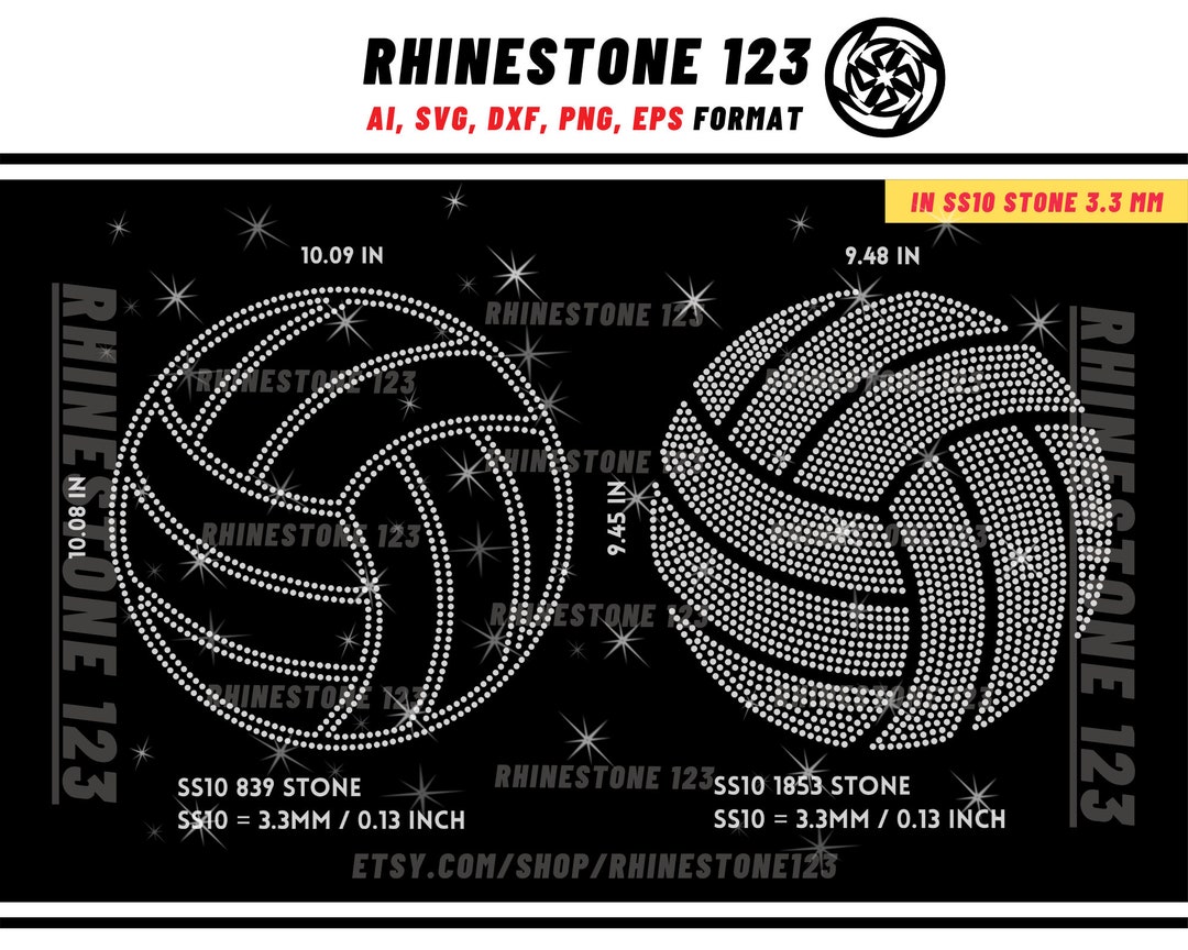Volleyball Rhinestone Template for Cricut Rhinestone Template Material ...