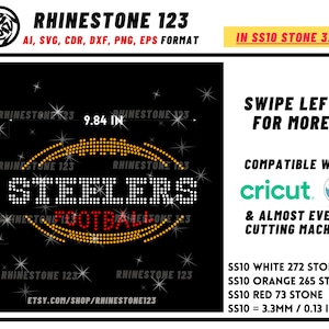 STEELERS Football Rhinestone Template for Cricut Rhinestone Template ...