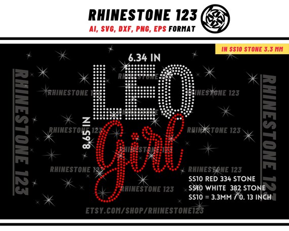 LEO GIRL RHINESTONE Template Zodiac Sign Svg Rhinestone - Etsy