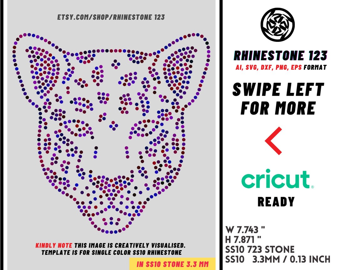 Panther Rhinestone Template for Cricut Rhinestone Template Material ...