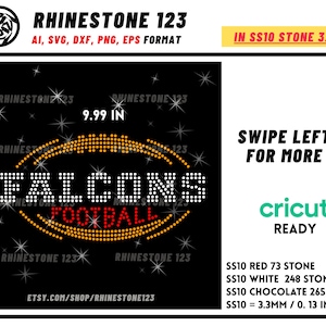 FALCONS Football Rhinestone Template for Cricut Rhinestone Template ...