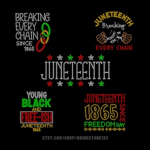 Set 1 | 5 in 1 Juneteenth Rhinestone Template for Cricut Template for ...