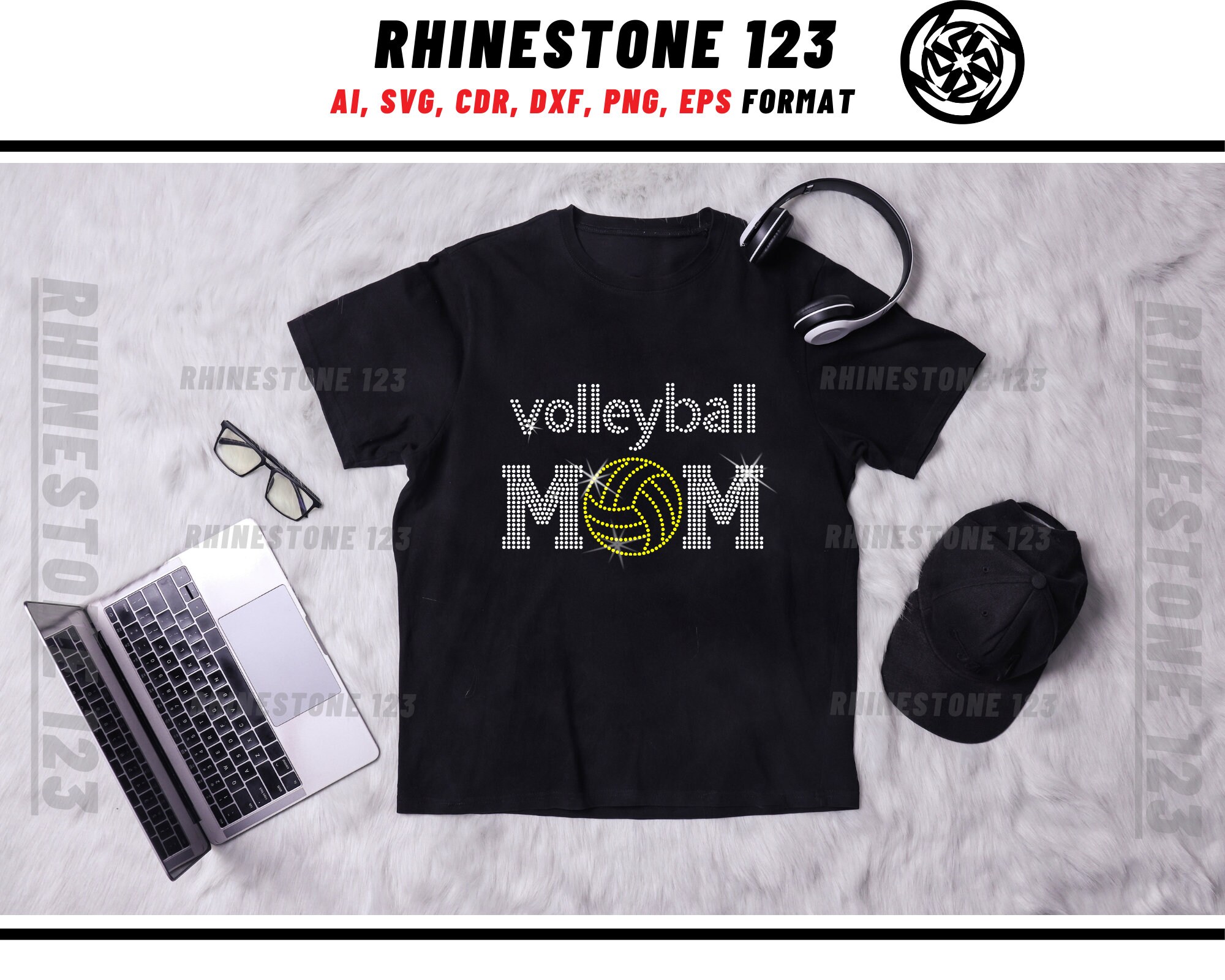 Volleyball Mom Rhinestone Template, Rhinestone File for SS10 ...
