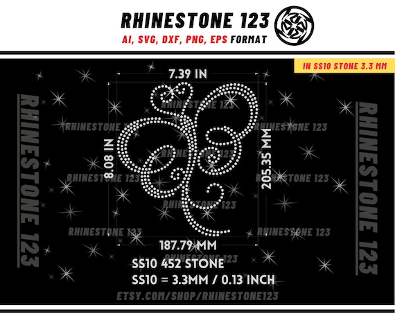 SWIRL BUTTERFLY Rhinestone Template for Cricut Rhinestone | Etsy