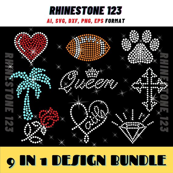 SMALLDESIGN BUNDLE 9 IN 1 Queen Svg Red Heart Svg Football - Etsy