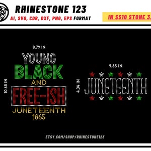 Set 1 | 5 in 1 Juneteenth Rhinestone Template for Cricut Template for ...
