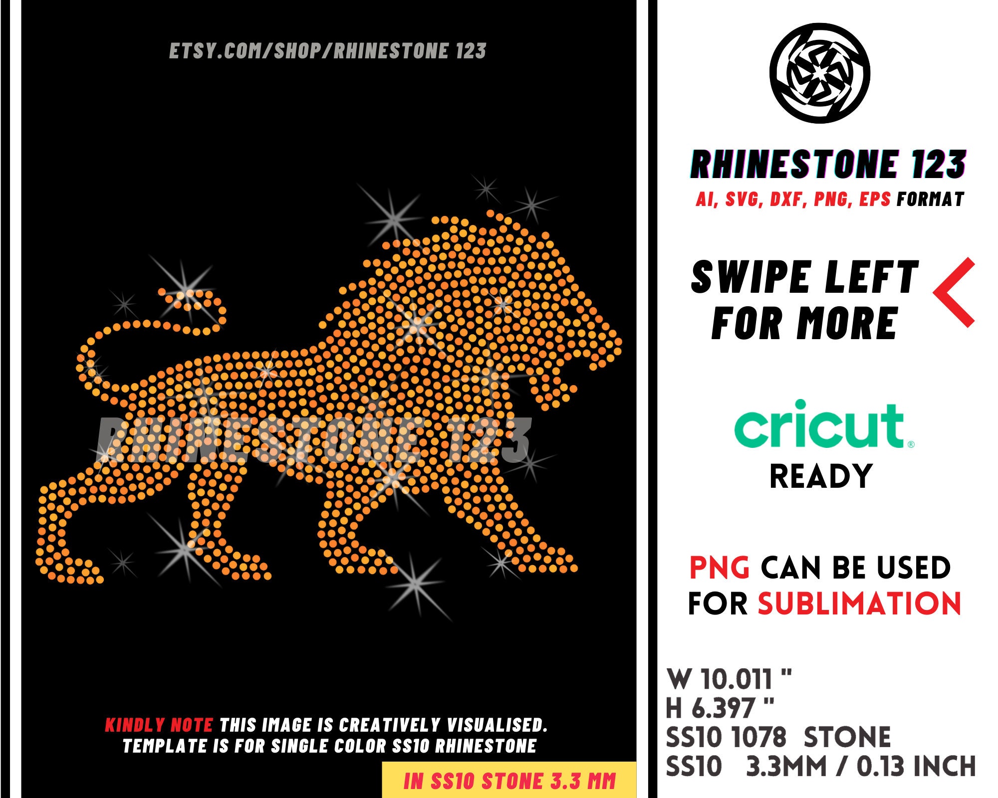 RHINESTONE LION Rhinestone Template for Cricut Rhinestone - Etsy