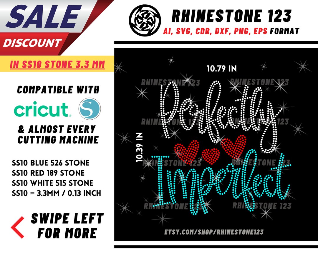 Perfectly Imperfect Rhinestone Template, Rhinestone File for SS10, Rhinestone SVG, Cricut ...