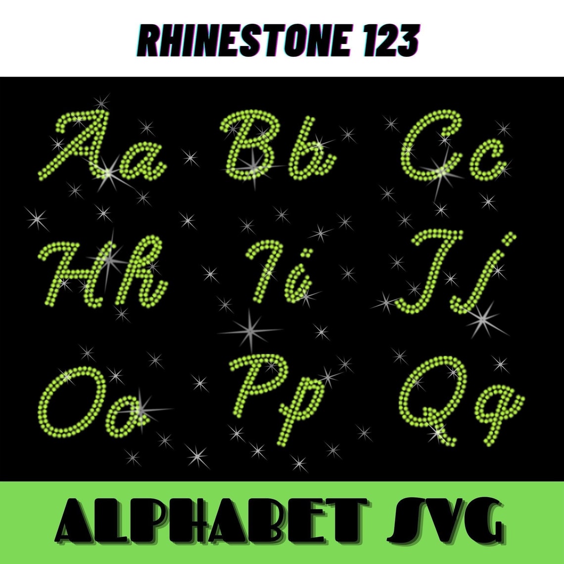 Cute Rhinestone Font Elegant Rhinestone Alphabet Letters Svg | Etsy