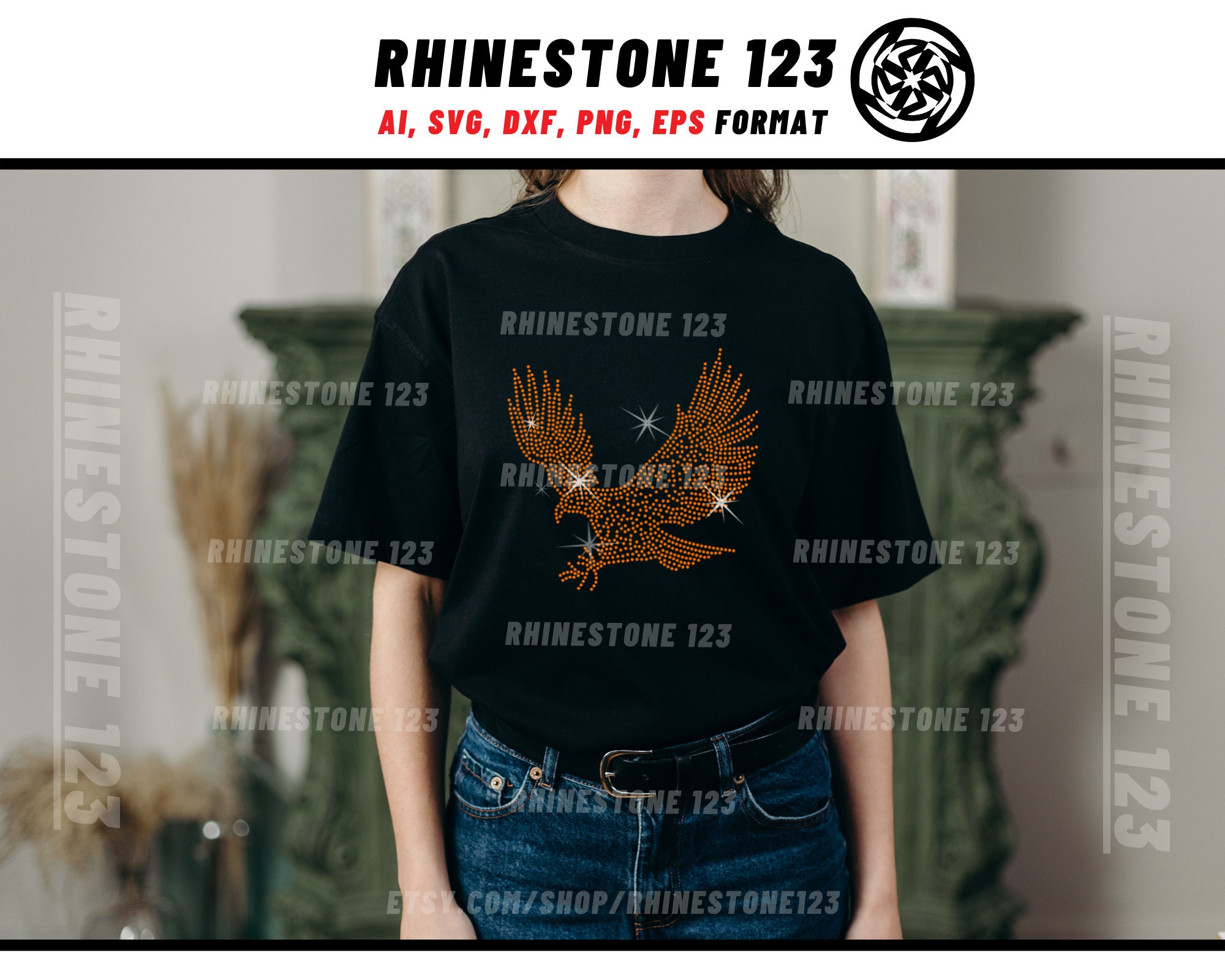 Eagle Rhinestone Templates for Cricut Rhinestone Template - Etsy