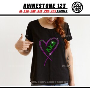 Aka Heart 1908 Rhinestone Template, Cricut, Silhouette, Rhinestone SVG ...