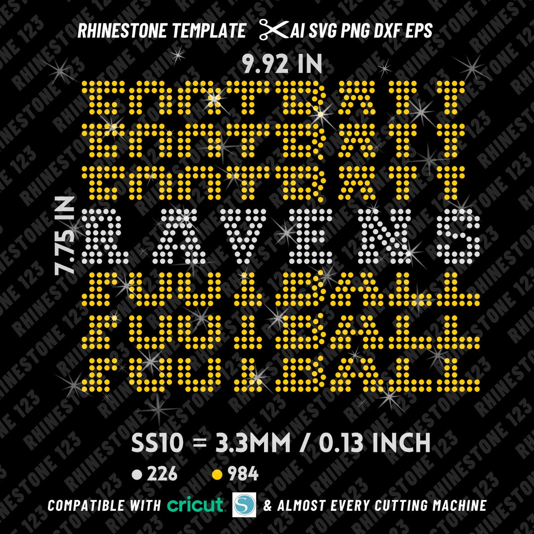 Stacked RAVENS Cricut Football Rhinestone Template | SS10 | Svg, Eps ...