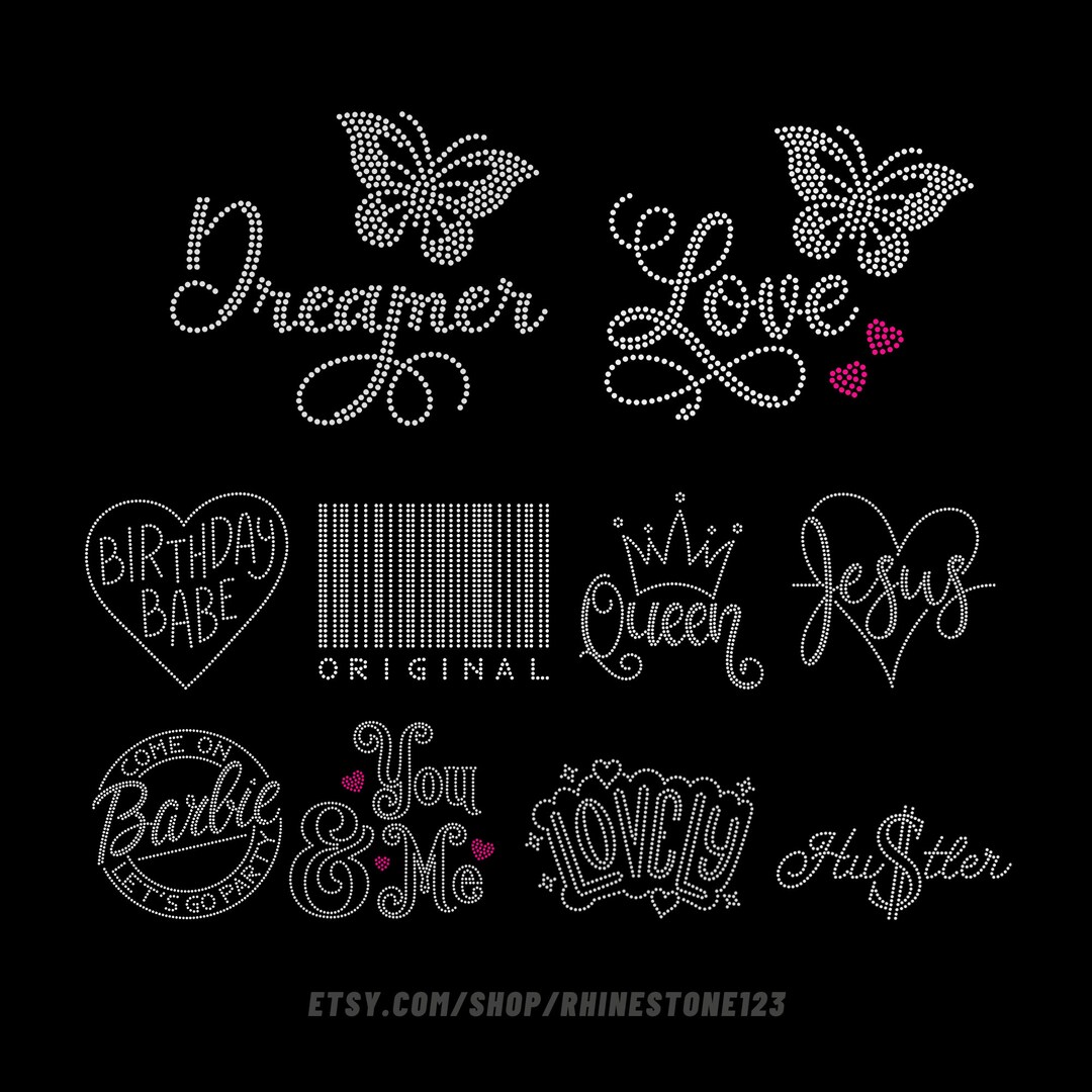 10 in 1 Love Bundle Rhinestone Template for Cricut Template for SS10 ...