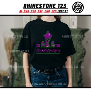 Aka Ivy Leaf Alpha Kappa Alpha Rhinestone Template, Rhinestone SVG ...