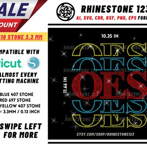 Stacked Oes Outline Rhinestone Template, Cricut, Silhouette, Rhinestone ...