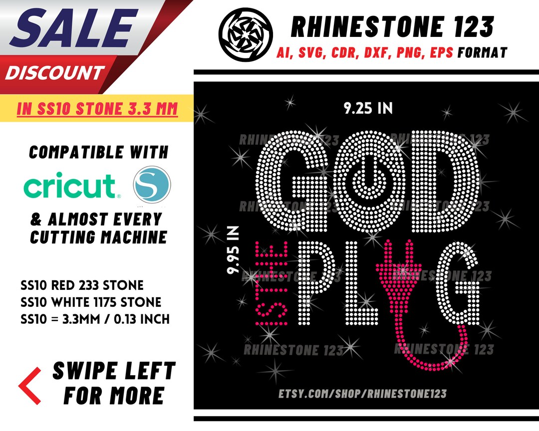 God is the Plug Rhinestone Template, Rhinestone SVG, Cricut, Silhouette ...