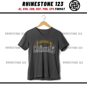 Cardinals Football Rhinestone Template, Cricut, Silhouette, Rhinestone ...