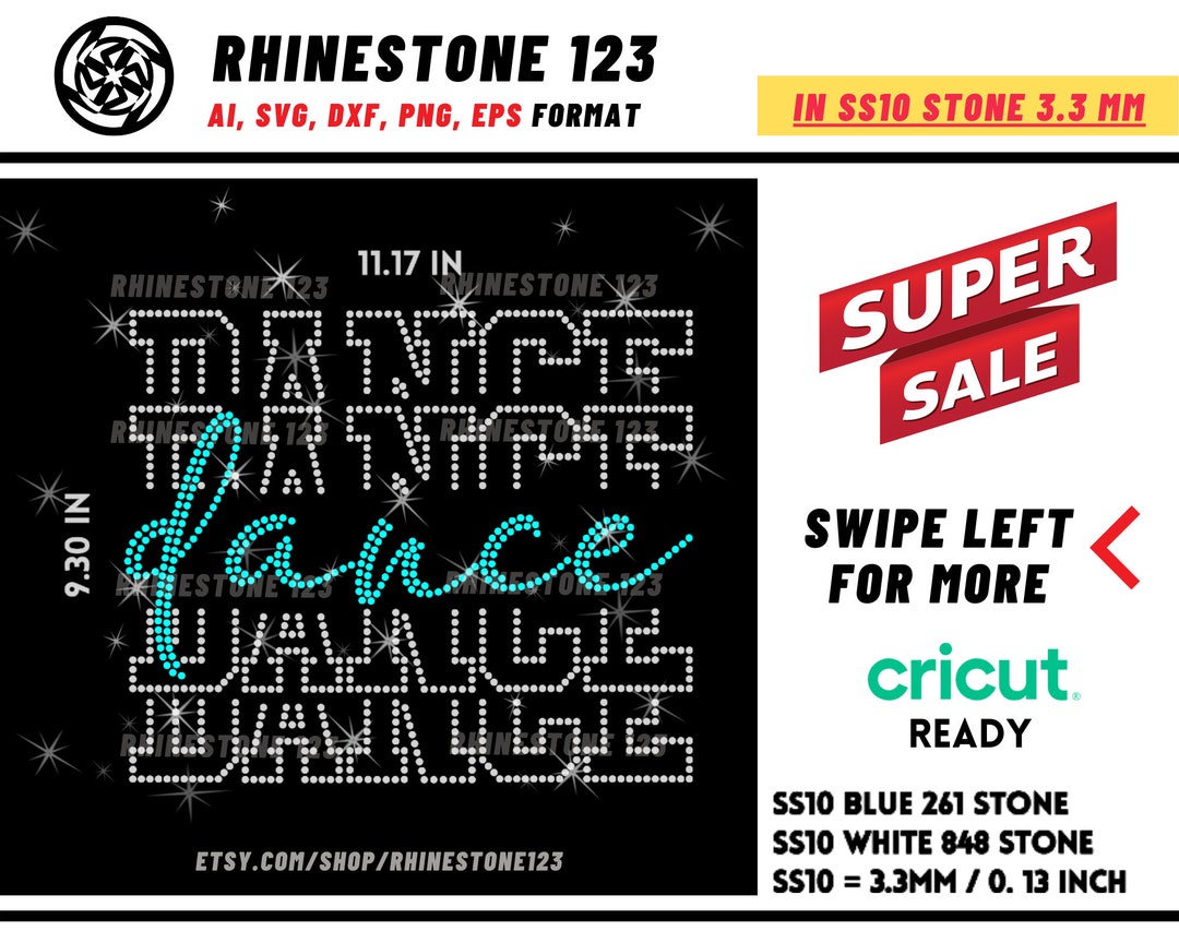 Stacked Dance Rhinestone Template for Cricut Rhinestone Template ...