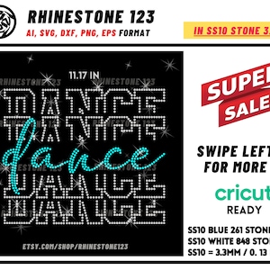 Stacked Dance Rhinestone Template for Cricut Rhinestone Template ...