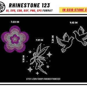 7 in 1 Small Design Bundle Rhinestone Template for Cricut Template for ...