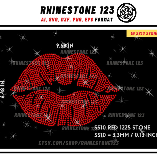 Rhinestone Lips - Etsy