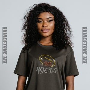 Go 49ERS Football Rhinestone Template for Cricut SS10 Svg, Png, Dxf ...