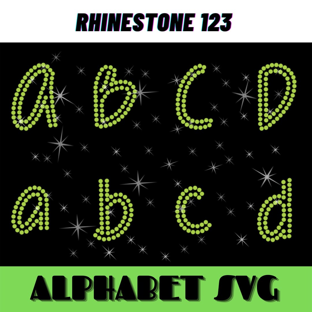 FANCY RHINESTONE FONT Script Rhinestone Alphabet Letters Svg Rhinestone ...