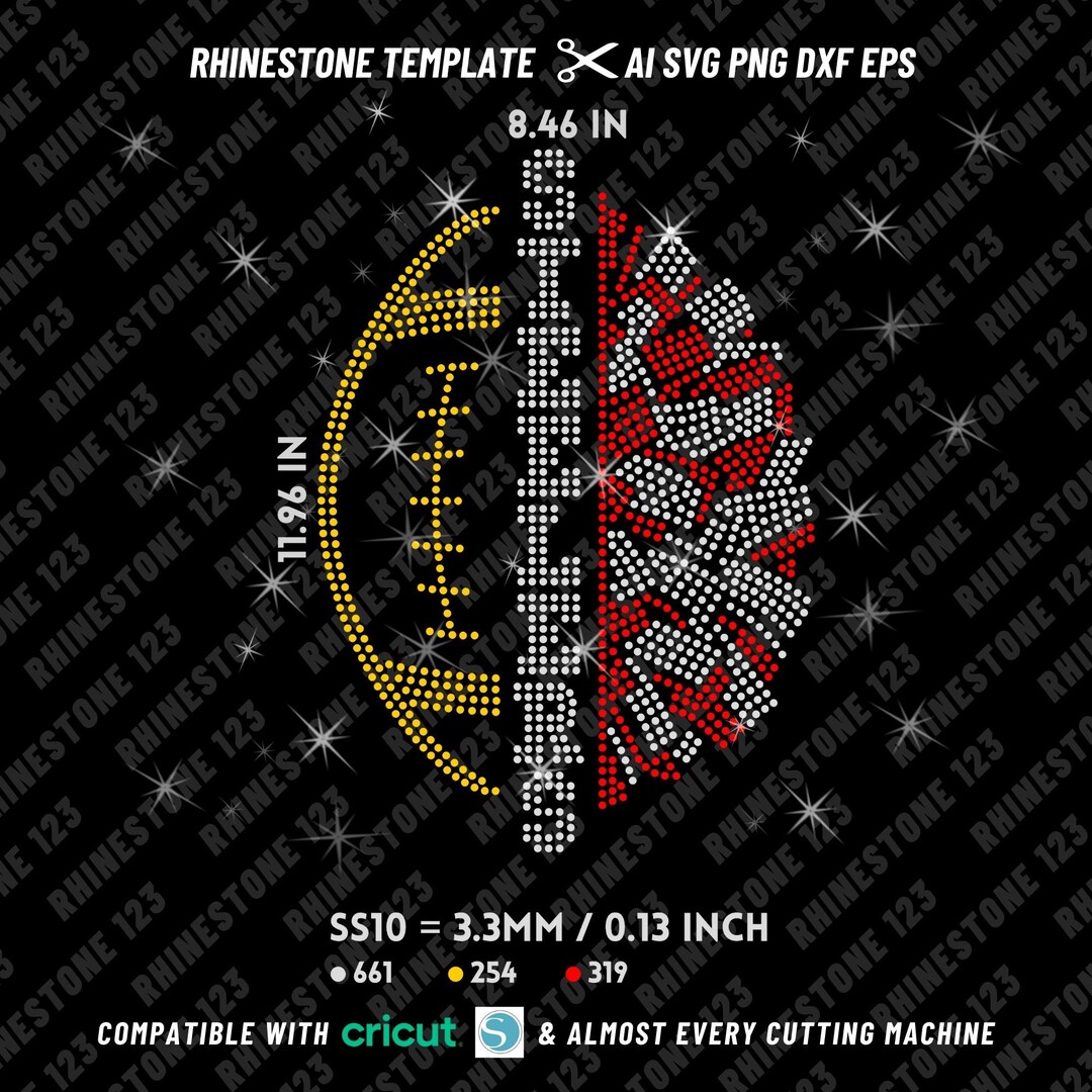 Cheer STEELERS Football Rhinestone Template | Cricut & Silhouette ...