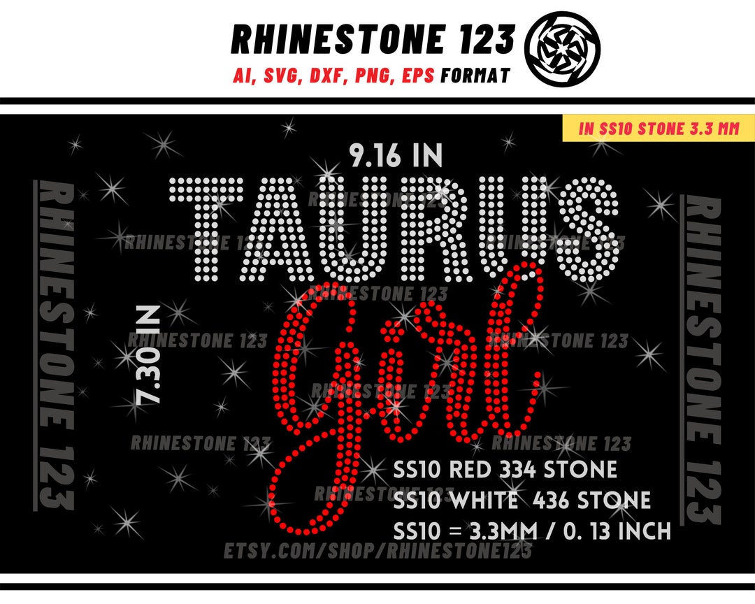 TAURUS GIRL RHINESTONE Template, Zodiac Sign Svg, Rhinestone Template ...