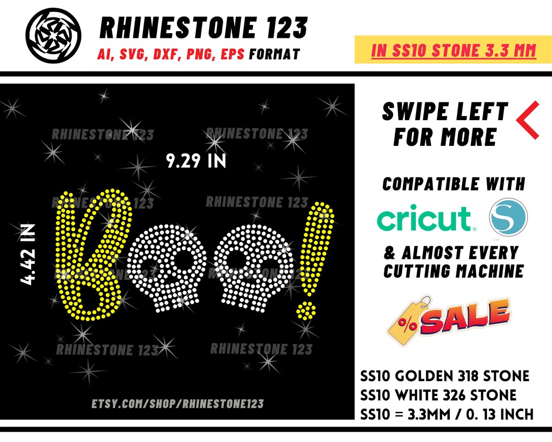 Boo Halloween Rhinestone Template for Cricut Rhinestone Template ...