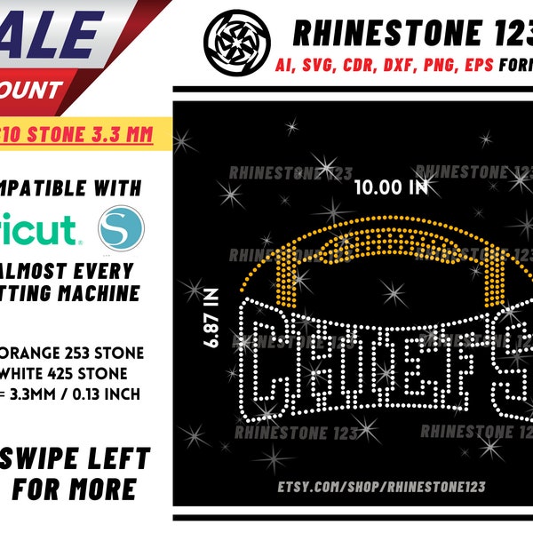 Rhinestone Football Template - Etsy