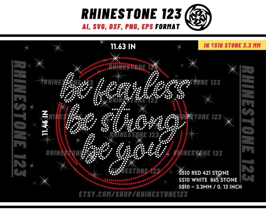 Be Fearless Rhinestone Template for Cricut Rhinestone Template Material ...