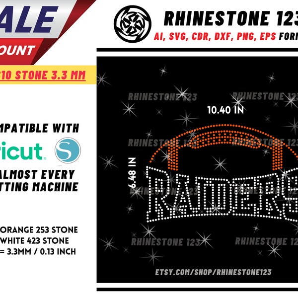 Raiders Rhinestone Template - Etsy