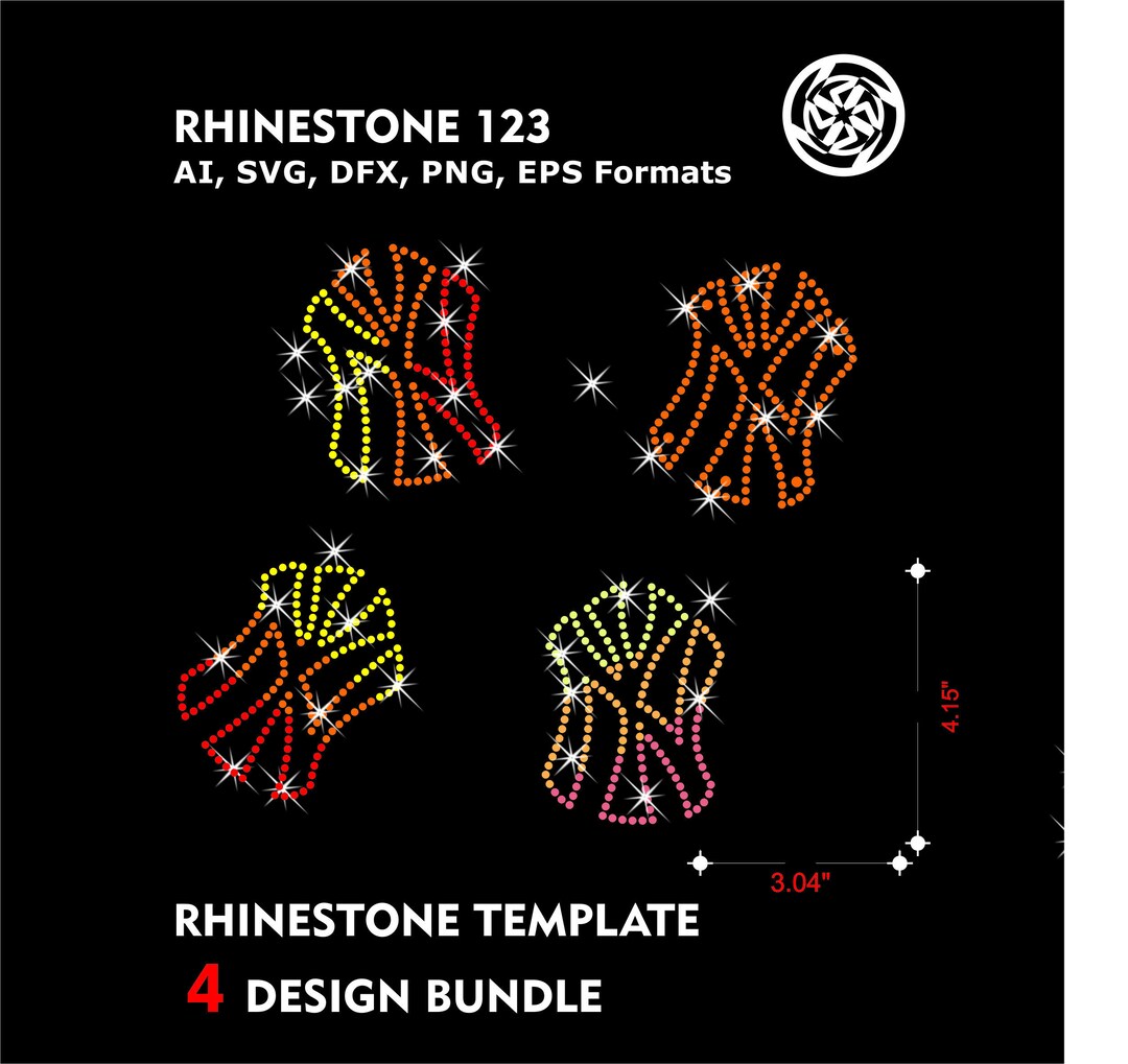 Instant Small NY Rhinestone Template Download Png, Svg, Dxf, Ai, Eps ...