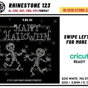 HAPPY HALLOWEEN Rhinestone Template for Cricut Rhinestone Template ...