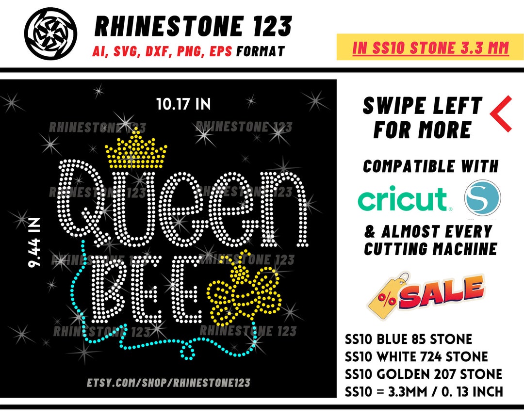 Queen Bee Rhinestone Template for Cricut Rhinestone Template Material ...