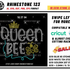 Queen Bee Rhinestone Template for Cricut Rhinestone Template Material ...