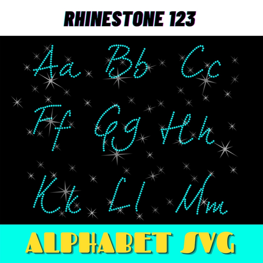 Signature Rhinestone Font Rhinestone Alphabet Letters Svg Rhinestone ...
