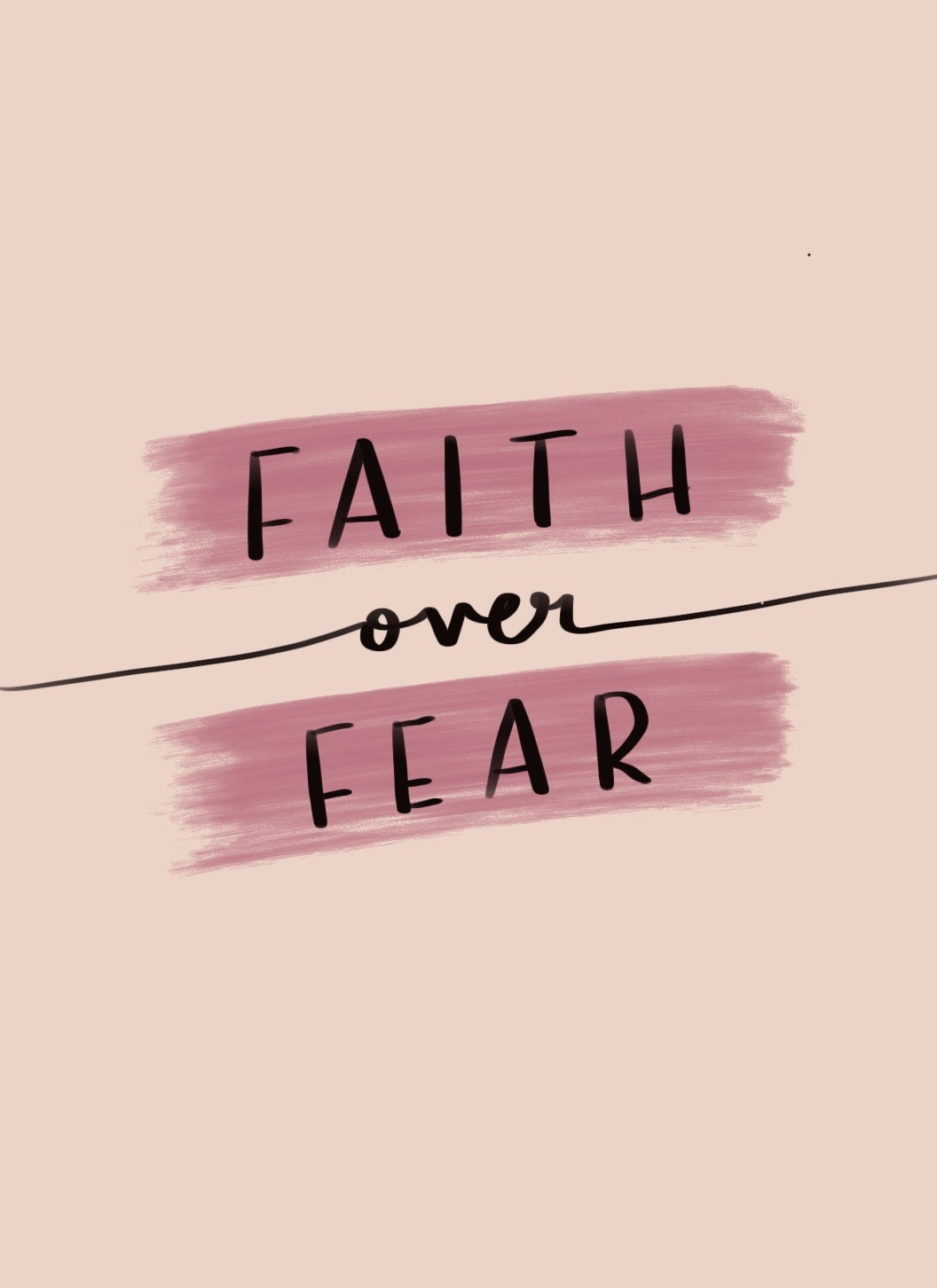 Faith Over Fear Bible Verse Wall Art Scripture Prints | Etsy