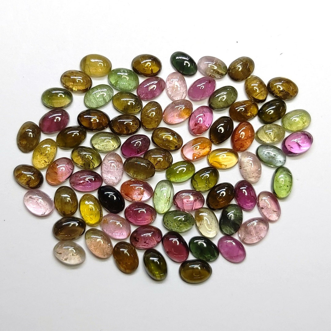 75 Pieces Lot Natural Multi Color Tourmaline/multi Tourmaline Smooth ...