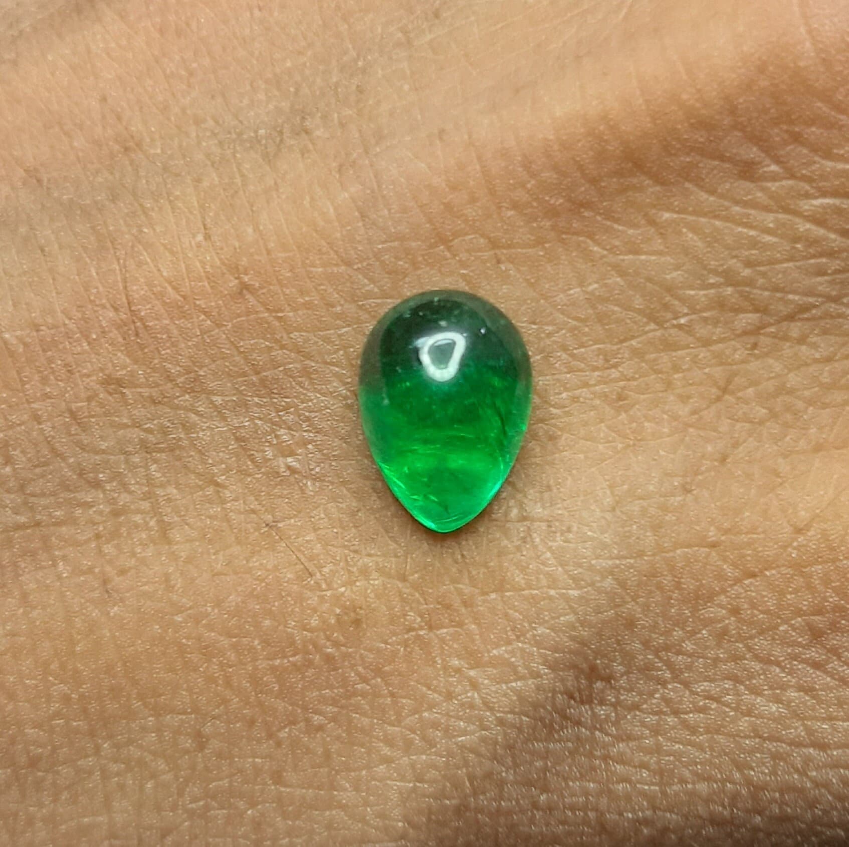 Natural emerald Cabochon pear shape emerald Cabochon 2.05 | Etsy