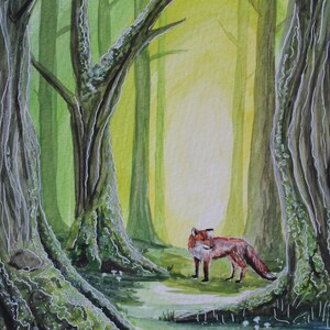 Fox Forest | 10" X 8" Fine Art Print | Fantasy Art | Enchanted Forest ...